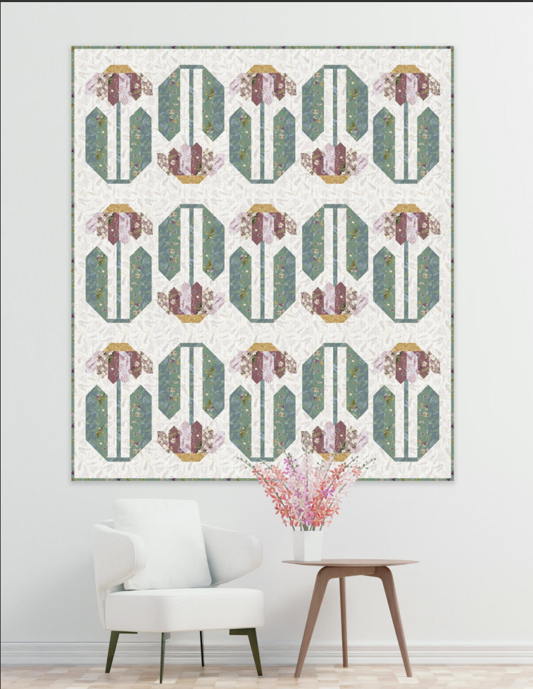 Perennial by Kelly Ventura, Flora in Slate, per half-yard – 2Quilters
